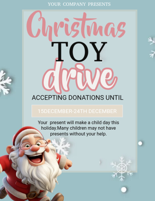 Blue Joyful Toy Driv Flyer (us Letter) Template | PosterMyWall