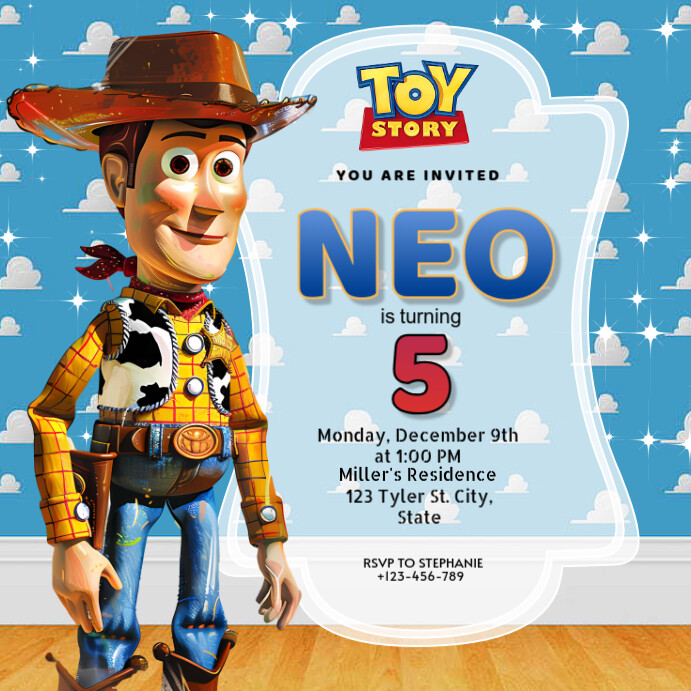 Blue Joyful Toy Story Birthday Instagram Post Template | PosterMyWall