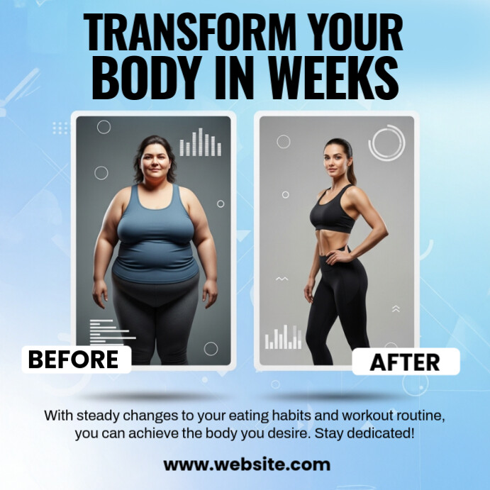 Copy of Blue Joyful Transform Your Body Square (1:1) | PosterMyWall