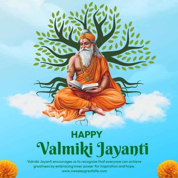 Blue Joyful Valmiki Jayanti Square (1:1) Template | PosterMyWall