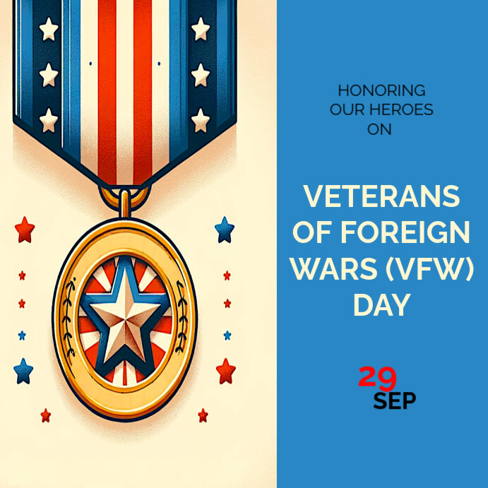Blue Joyful Veterans of Foreign Wars Day (vfw) Instagram Post Template ...