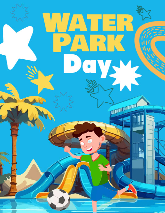 Copy of Blue Joyful Water Park Day Flyer (us Letter) | PosterMyWall