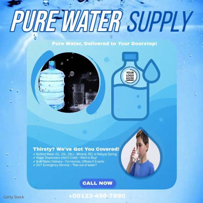 Copy of Blue Joyful Water Supply Ad Instagram Post | PosterMyWall
