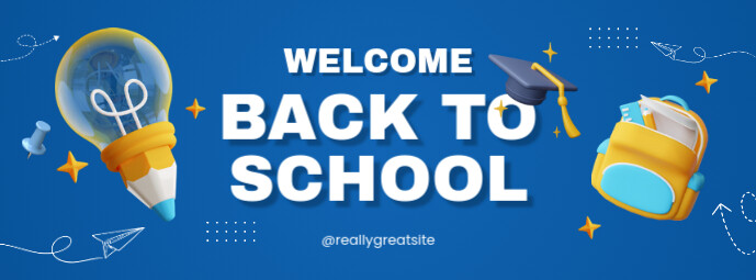 Blue Joyful Welcome Back To School Facebook Cover Photo Template ...