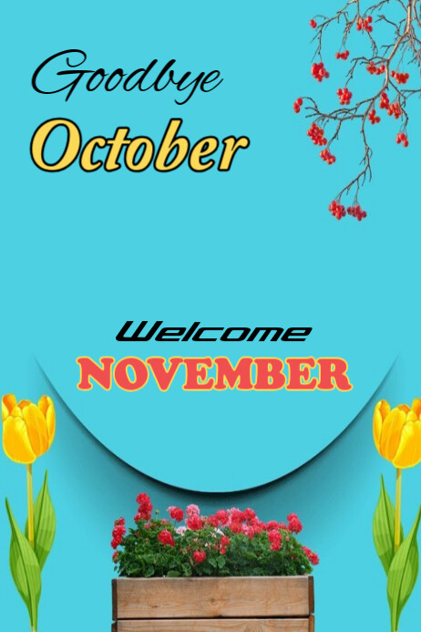 Blue Joyful Welcome November Poster Template | PosterMyWall