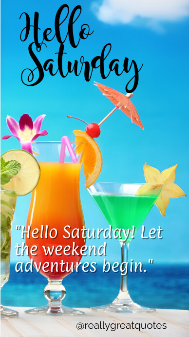 Blue Joyful Welcome Saturday Digital Display Templat | PosterMyWall