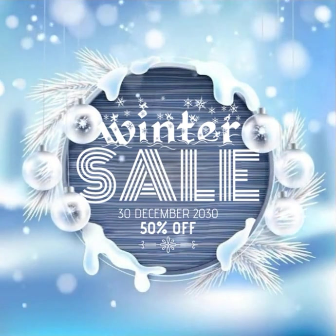 Blue Joyful Winter Sale Ad Social Media Template Instagram Post ...