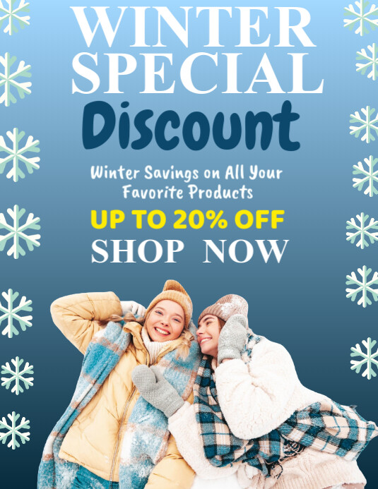 Blue Joyful Winter Special Discount Flyer (us Letter) Template ...