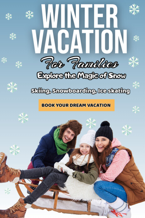Copy of Blue Joyful Winter Vacation Poster | PosterMyWall