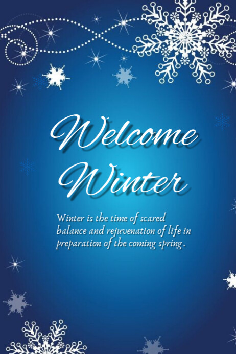 Blue Joyful Winter Wonderland Poster Template | PosterMyWall