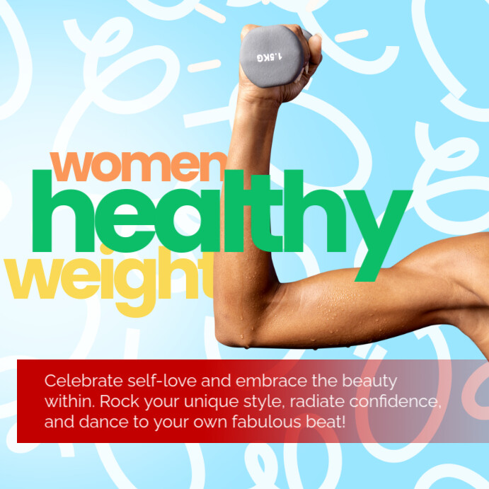 Blue Joyful Women Healthy Weight Day Instagram Post Template | PosterMyWall