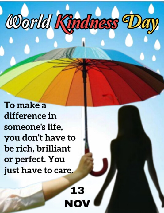 Blue Joyful World Kindness Day Flyer (us Letter) Template | PosterMyWall