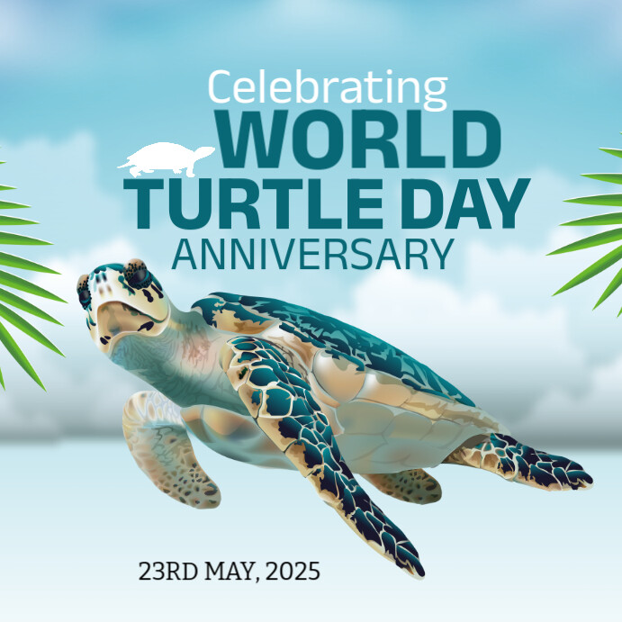 Copy of Blue Joyful World Turtle Day Instagram Post | PosterMyWall