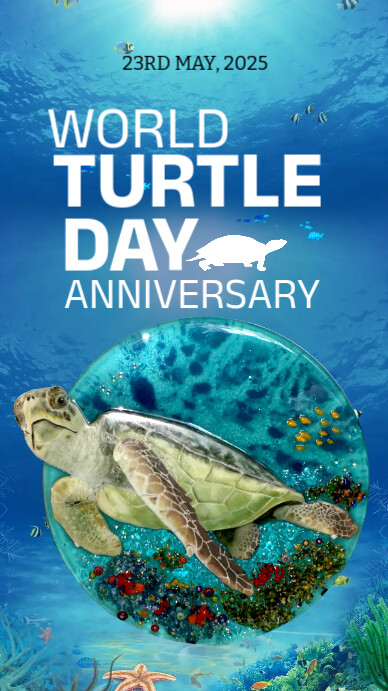 Copy of Blue Joyful World Turtle Day Instagram Story | PosterMyWall