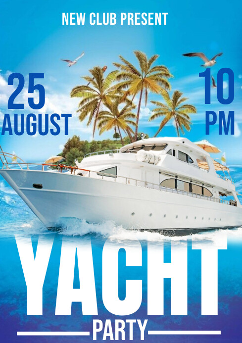 Blue joyful yacht template a4 | PosterMyWall