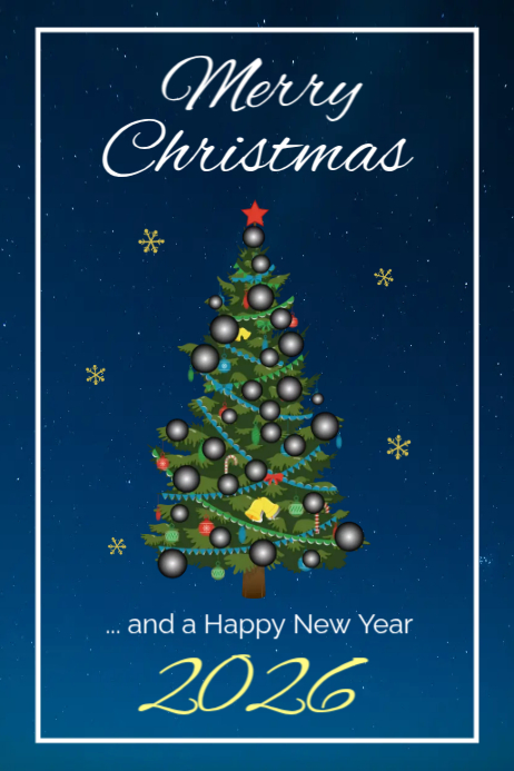Plantilla de Blue Joyfull Christmas Poster | PosterMyWall