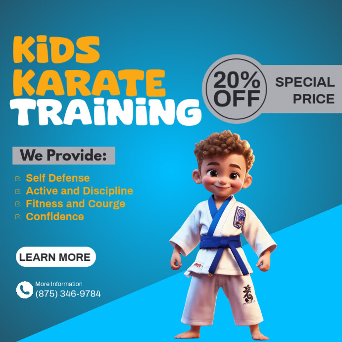 Copy of Blue Karate Training | PosterMyWall