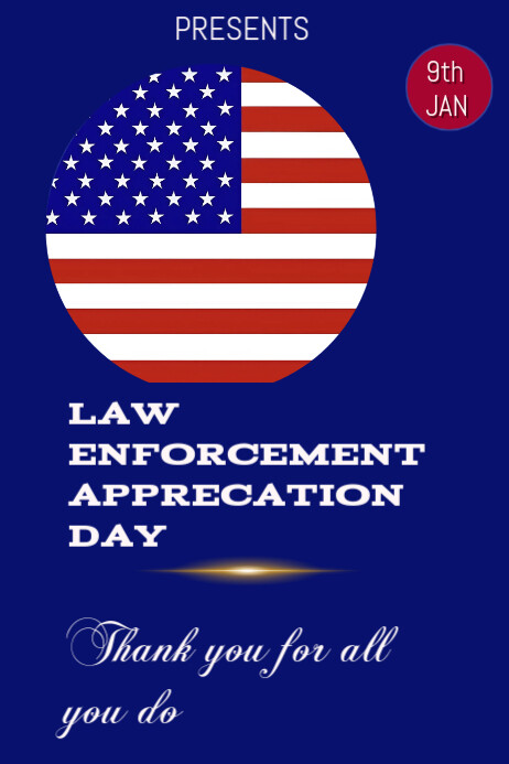 Blue Law Enforcement Appreciation Day For Poster Template | PosterMyWall