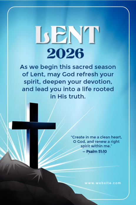 Blue Lent 2026 Poster Template | PosterMyWall