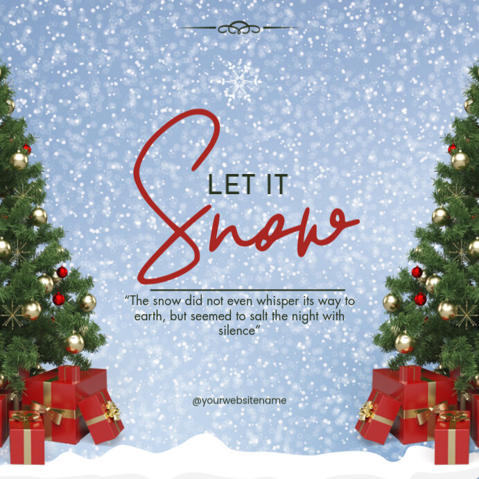 Blue Let It Snow Instagram Post Template | PosterMyWall
