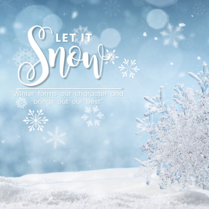 Blue Let It Snow Instagram Post Template | PosterMyWall