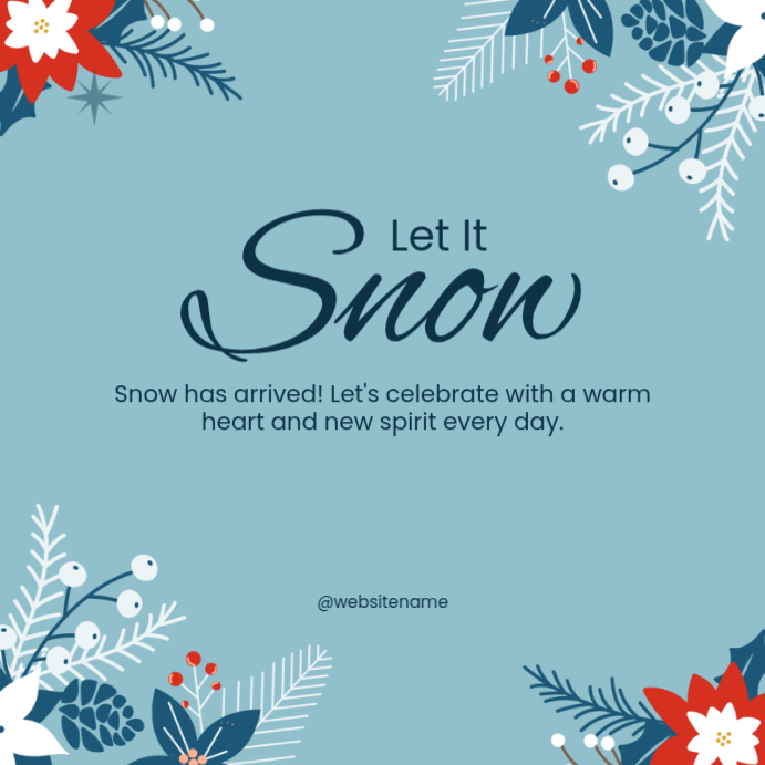 Blue Let It Snow Instagram Post Template | PosterMyWall