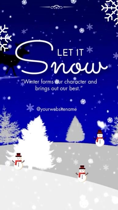 Blue Let It Snow Instagram Story Template | PosterMyWall