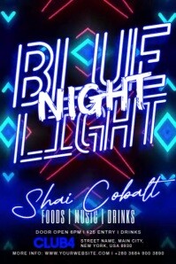 Blue Neon Template | PosterMyWall