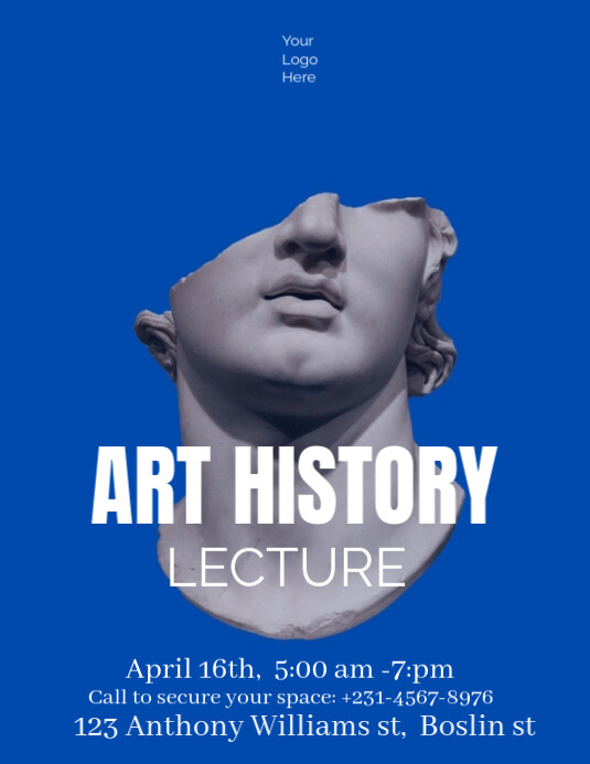 Blue List-based Art History Lecture Flyer (us Letter) Template ...