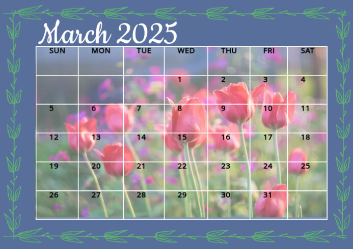 Blue List-based Calender A3 design template free | PosterMyWall