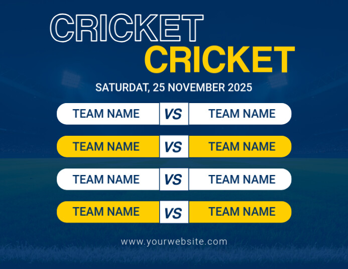 Blue List-based Cricket Match Schedule Flyer (us Letter) Template ...