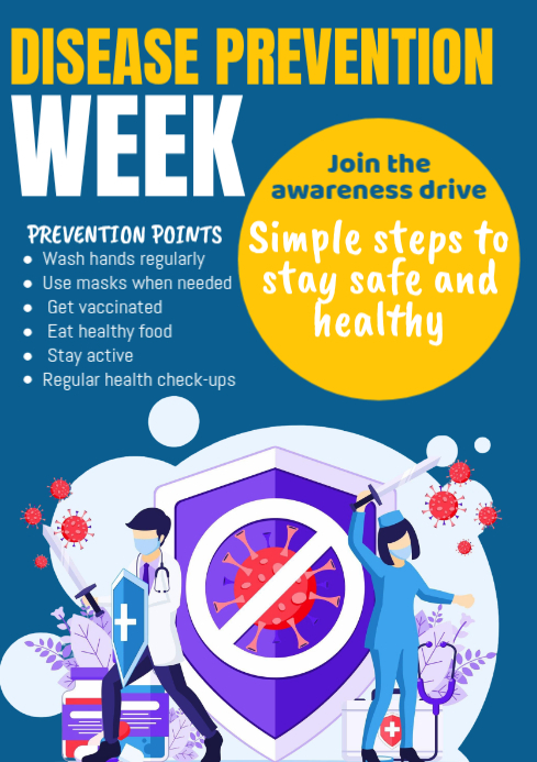 Plantilla de Blue List-based Disease Progression Week A4 | PosterMyWall