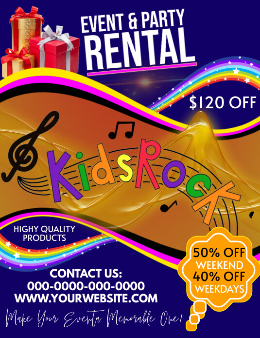 Blue List-based Diy Kids Party Flyer (us Let Template | PosterMyWall