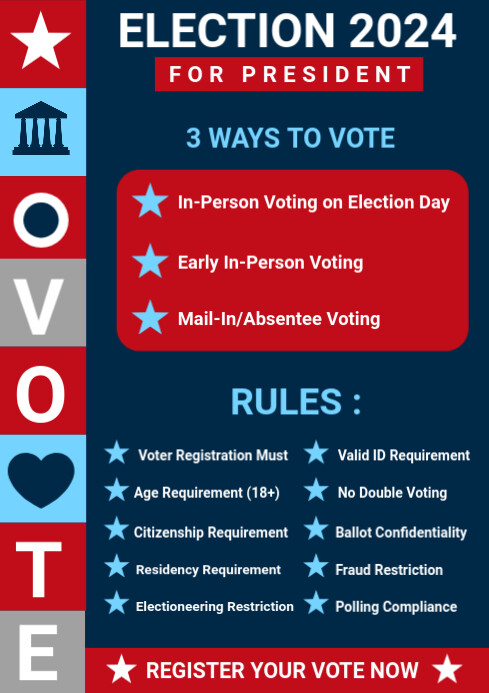 Blue List-based Election Rules A4 Template | PosterMyWall