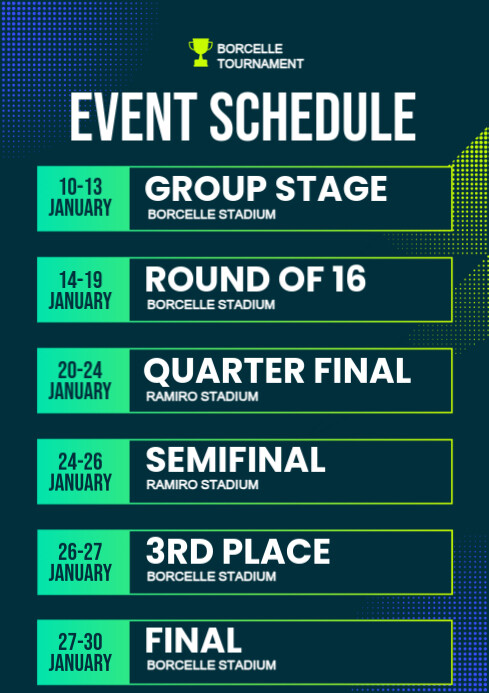 Copy of Blue List-based Event Schedule A4 | PosterMyWall