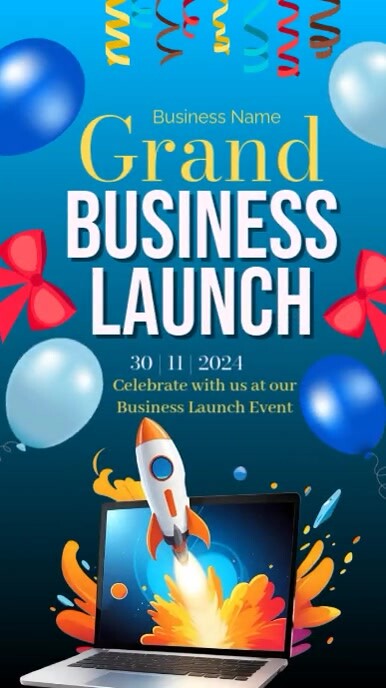 Blue List-based Grand Business Launch Instagram Reel Templat | PosterMyWall