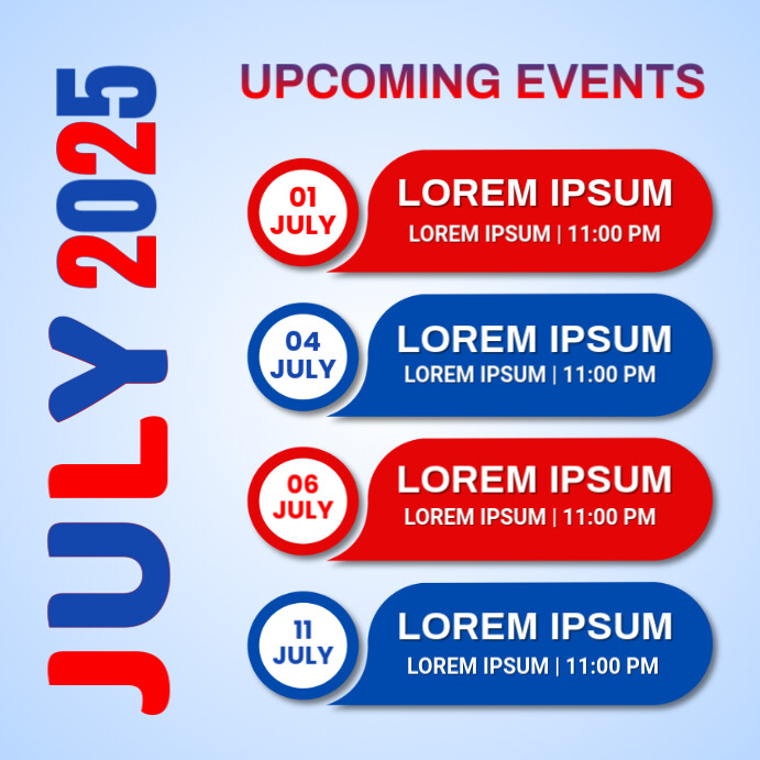 Copy of Blue List-based July Upcoming Events Instagram Post | PosterMyWall
