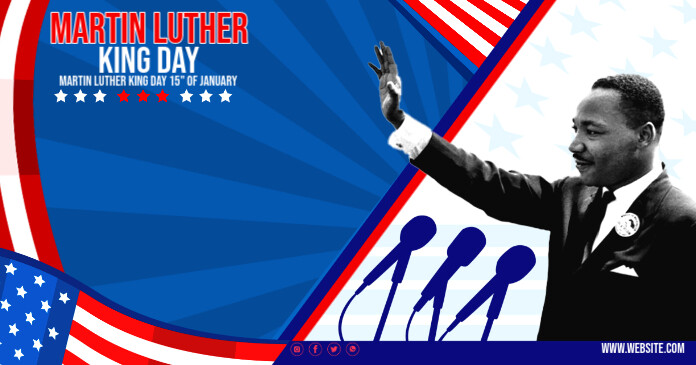 Blue List-based Mlk Day Facebook Shared Image Template | PosterMyWall
