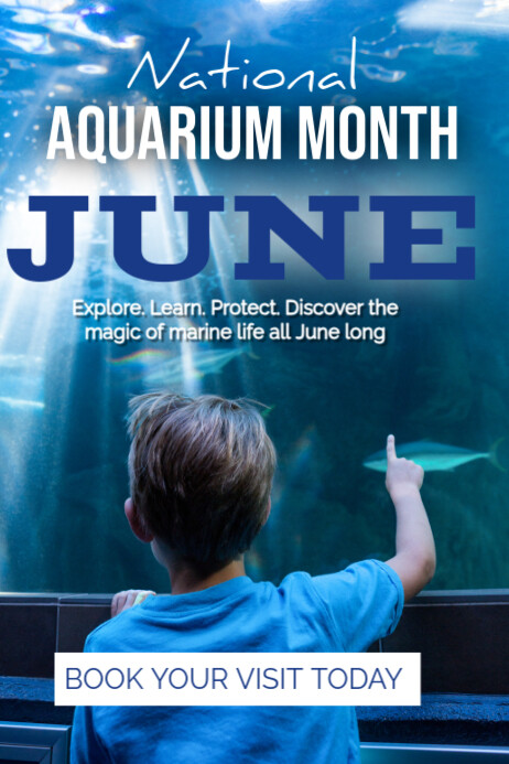 Blue List-based National Aquarium Month Poster Template | PosterMyWall