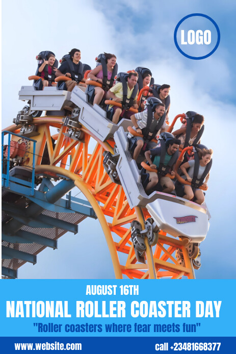 Blue List-based National Roller Coaster Ride Template | PosterMyWall