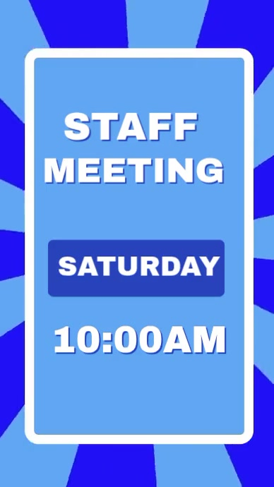 Plantilla de Blue List-based Staff Meeting Saturday Instagram Reel ...