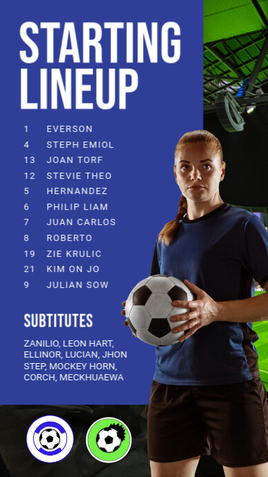 Plantilla de Blue List-based Starting Line Up Instagram Story ...
