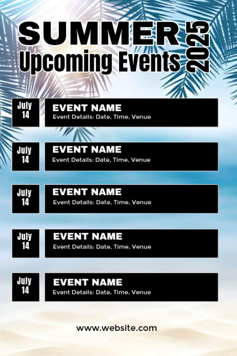 Blue List-based Summer Upcoming Events Schedule Poster Template ...