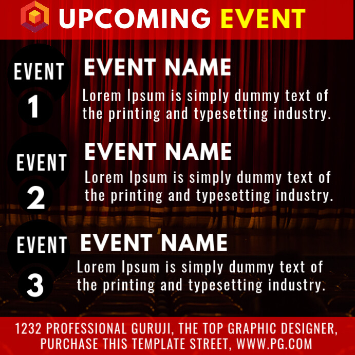 Copy of Blue List-based Upcoming Event Ad Square (1:1 | PosterMyWall