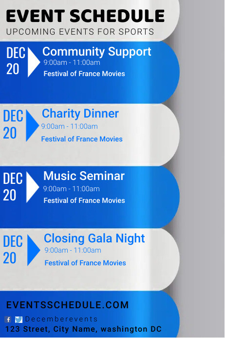 Blue List-based Upcoming Event Poster Templat | PosterMyWall