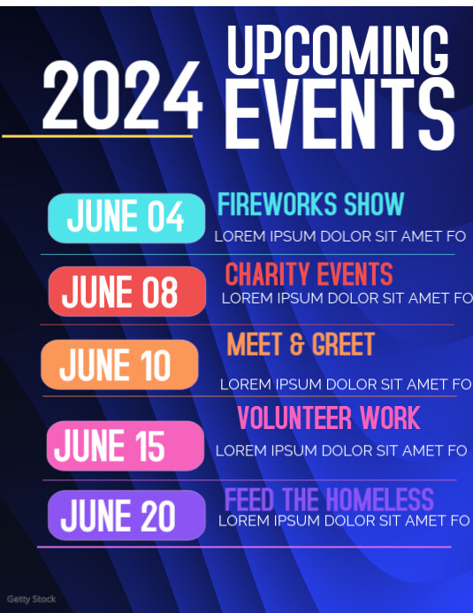 Copy of Blue List-based Upcoming Events Flyer (us Letter) | PosterMyWall