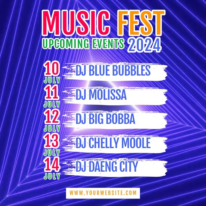 Plantilla de Blue List-based Upcoming Events Pos Instagram | PosterMyWall