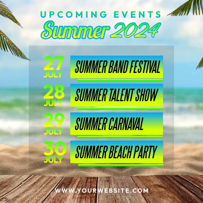 Blue List-based Upcoming Events Pos Instagram Template | PosterMyWall