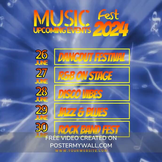 Blue List-based Upcoming Events Pos Instagram Template | PosterMyWall
