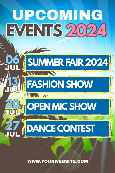 Blue List-based Upcoming Events Poster Template | PosterMyWall